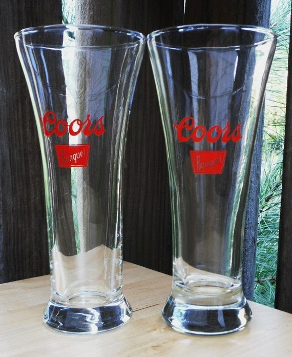 Vintage Coors Banquet Beer Glasses Set Of 2