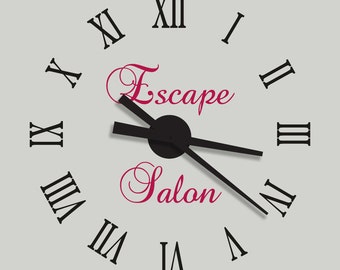 Large Wall Clock Vinyl Wall Decal Clock Kit with Extra Large