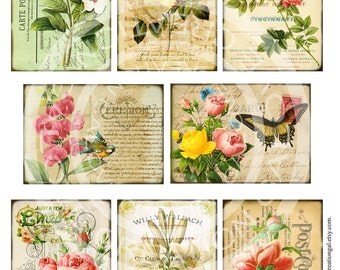 Vintage Victorian Flower Rose Handmade Postcard by lovecreationgal