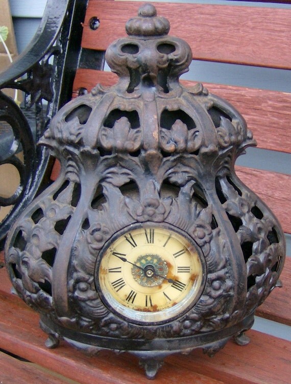 Cast Iron Stove Clock by Deemer Co. of Chicago IL