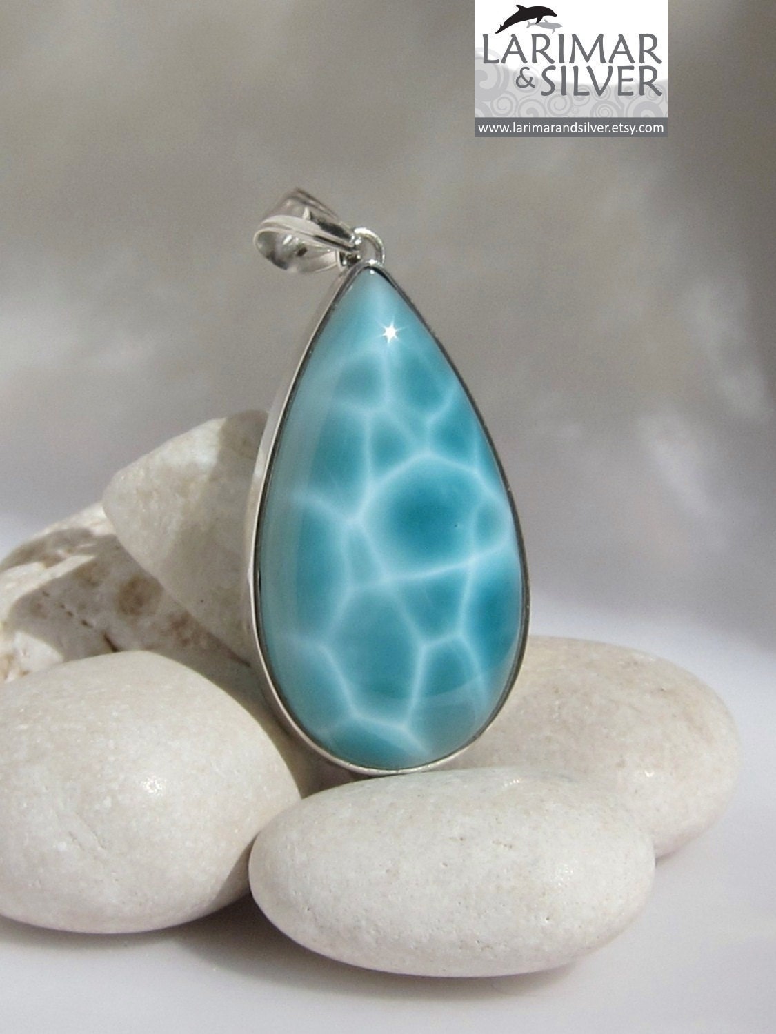Larimar AAA turtle back pendant Oversea amazing translucent