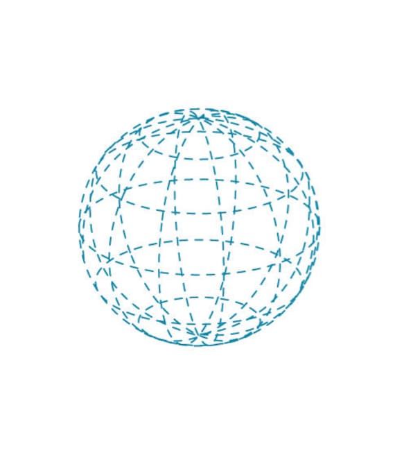 Items similar to Globe, Geometric, Wall Art Print, Circle, Sphere, Teal ...