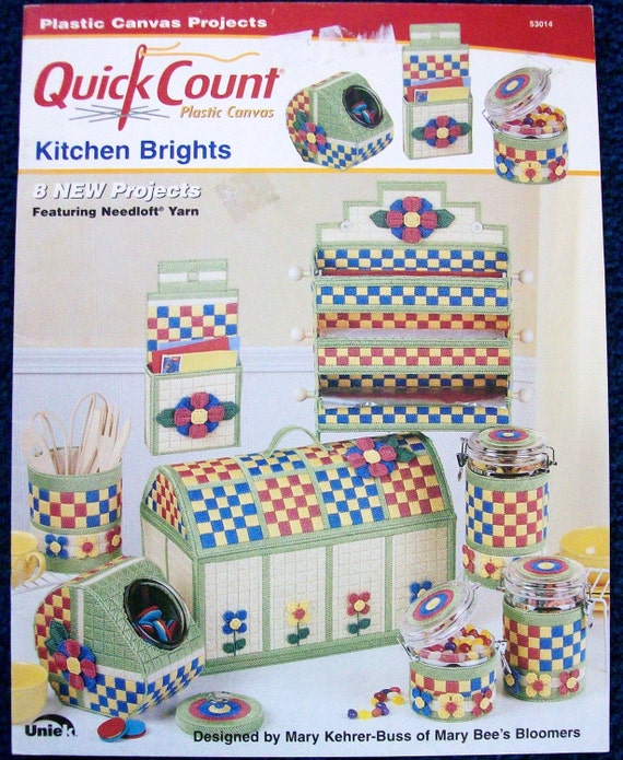 Items similar to Quick Count Plastic Canvas Kitchen Brights Pattern ...