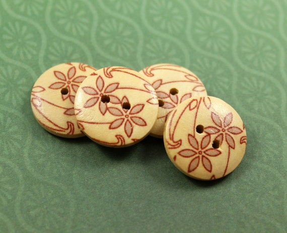 Wooden Buttons Japanese Style Natural Wooden buttons with
