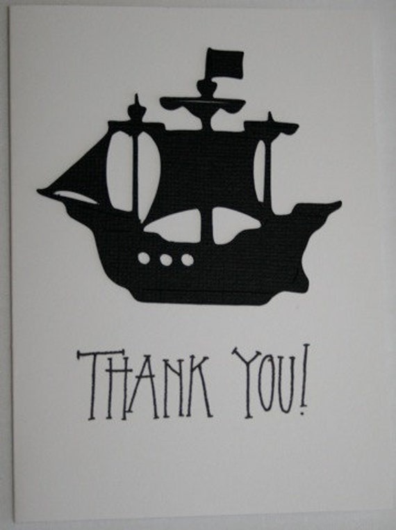 Items similar to Pirate ship Thank you cards on Etsy