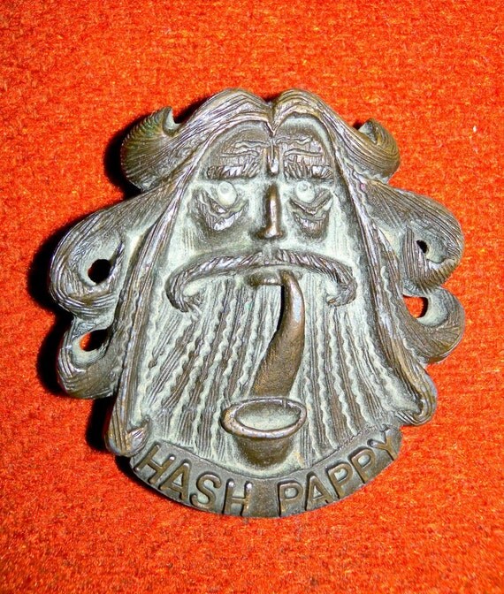 vintage HASH PAPPY belt buckle by sarsaparillavintage on Etsy