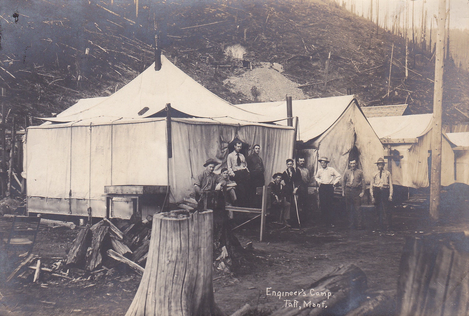 Engineer's Camp Taft Montana Vintage Photograph FF
