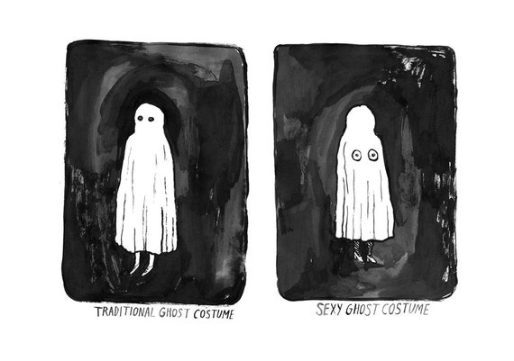 Items Similar To Sexy Ghost Illustration Print On Etsy