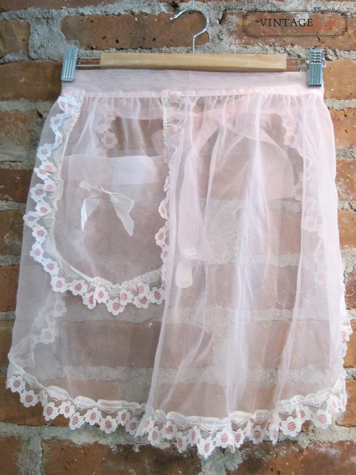 Vintage Pink Lace Apron