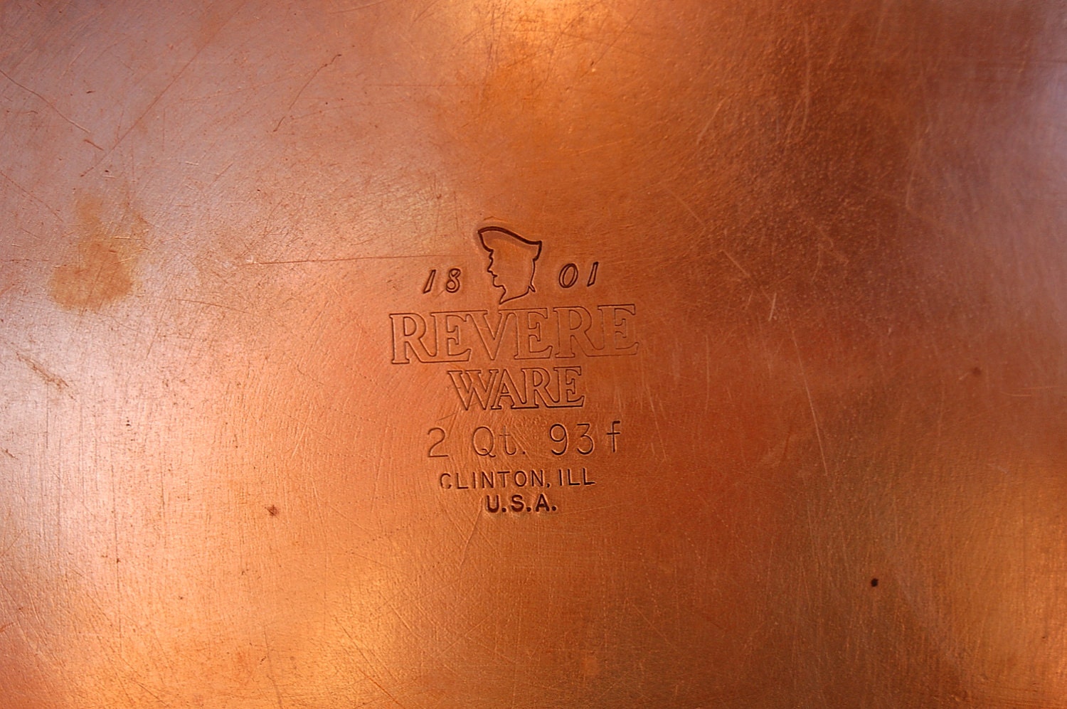 Vintage Revere Ware 1801 Copper Clad Stainless Steel 2 Quart
