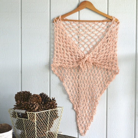 Items similar to Lacy Shawl/Wrap-Light Antique Pink Ribbon Yarn on Etsy