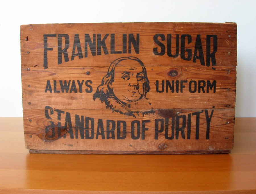 Vintage Franklin Sugar Wood Crate