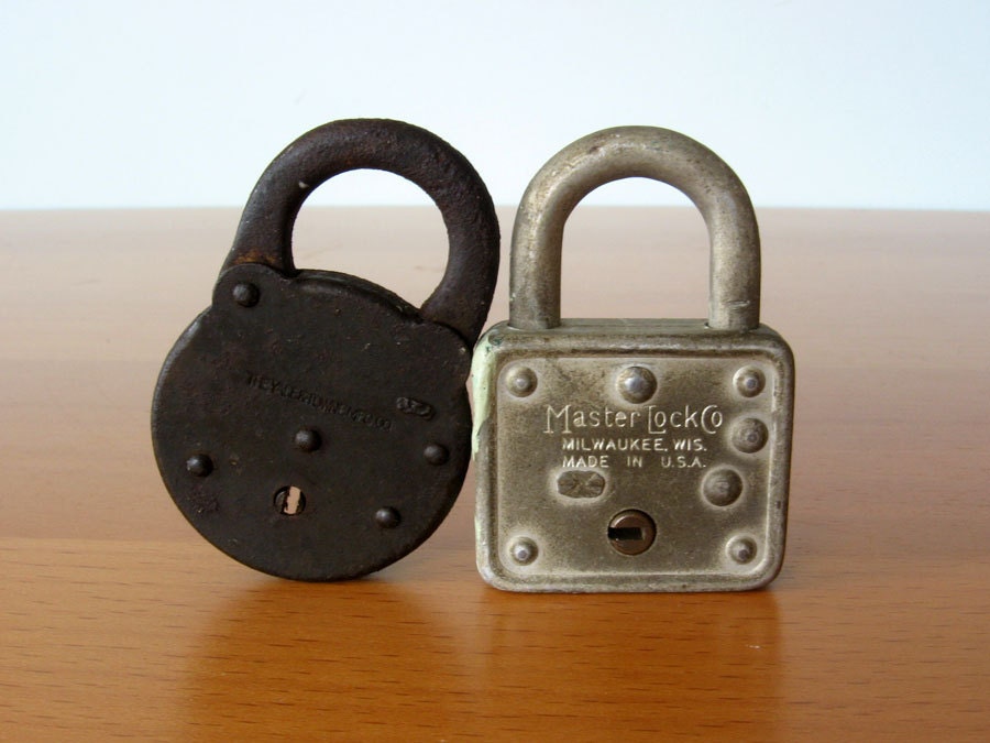 Vintage Padlocks Industrial Rustic Decor