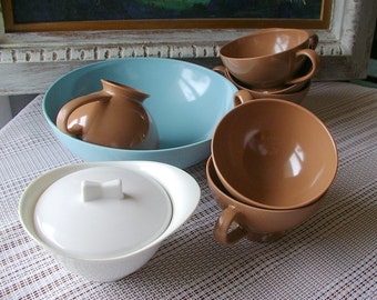 MID CENTURY Atomic Texas Ware Melamine Melmac DISHES vintage 1950's