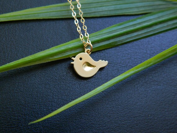 Bird Necklace Tiny bird charm Necklace Flower Girl Jewelry