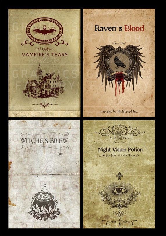 Items similar to 4 Halloween / Vintage / Gothic / Victorian Digital ...