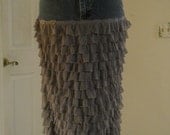 Items similar to Frou Frou bohemian jean skirt grey silk ruffled tiers ...