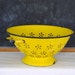 Vintage Bright Yellow Enamel Colander by ConfettiGarden on Etsy