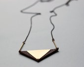 Items similar to Tribal triangles Necklace - Leather, triangle brass ...