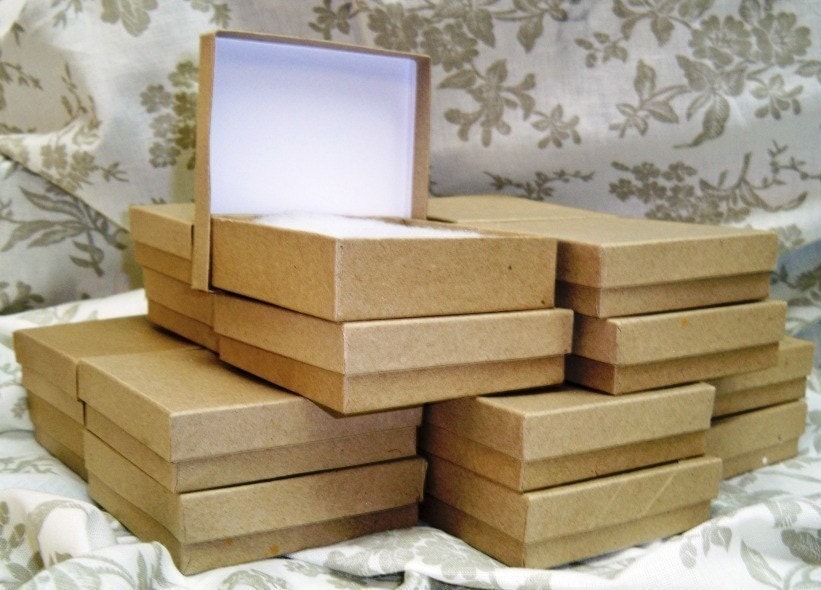 Kraft Boxes 20 count 3.5 x 3.5 x 1 Square by displaydiva on Etsy