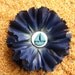 Navy blue carnation flower with sailboat Hair clip