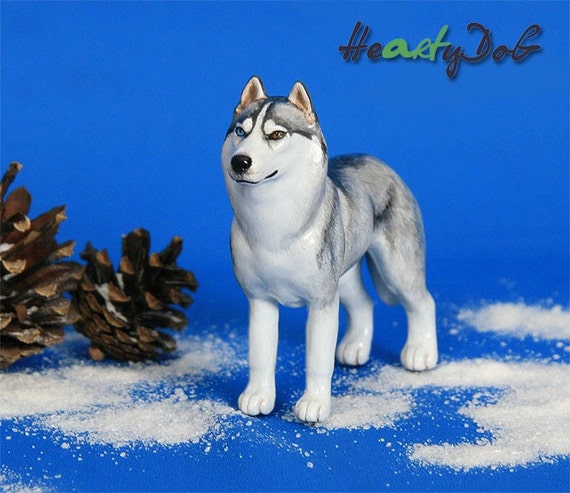 Items similar to Siberian Husky - Clay Dog Portrait Sculpture - Custom ...