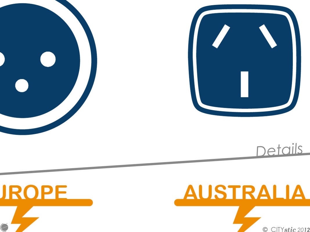 GRAPHIC WALL DECAL : World Power Electric Outlets. by Citystic