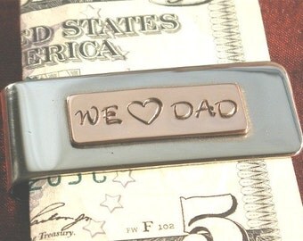 Father's Day Gift Copper Silver Money Clip - New Dad Gift for Him MC-29