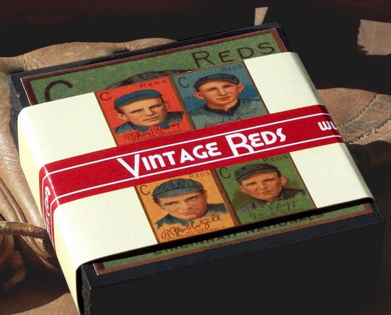 Cincinnati Reds Baseball Card Coaster Set Sports by CheltenhamRoad
