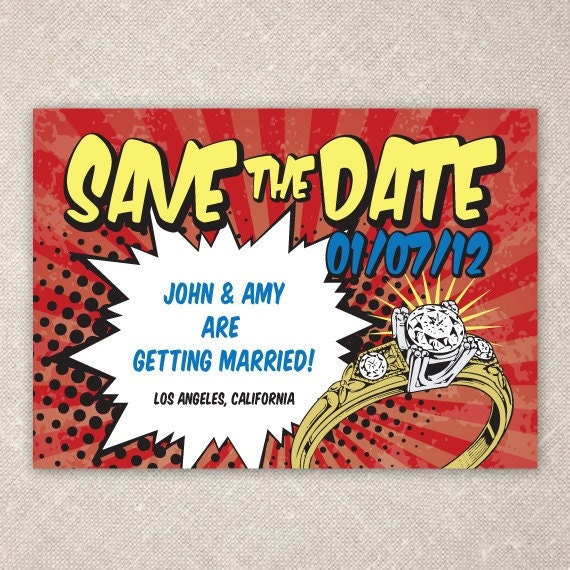 Comic Book Style Save the Date