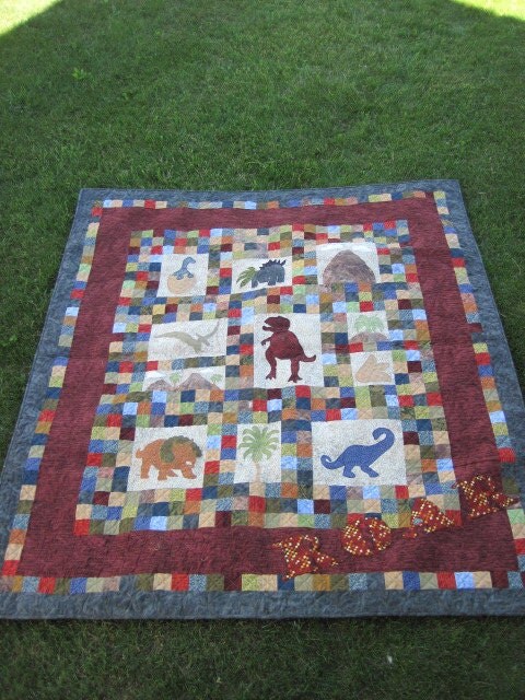 Dinosaur Quilt PATTERN Dinosaurs on Chloe Lane by pixieharmony