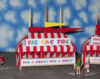 O Scale Carnival Game/Concession Tent Set- Tic Tac Toe
