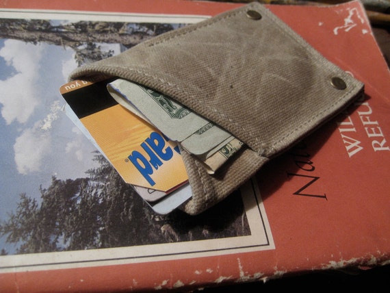 Waxed Canvas Rivet Wallet Sage by TM1985 on Etsy