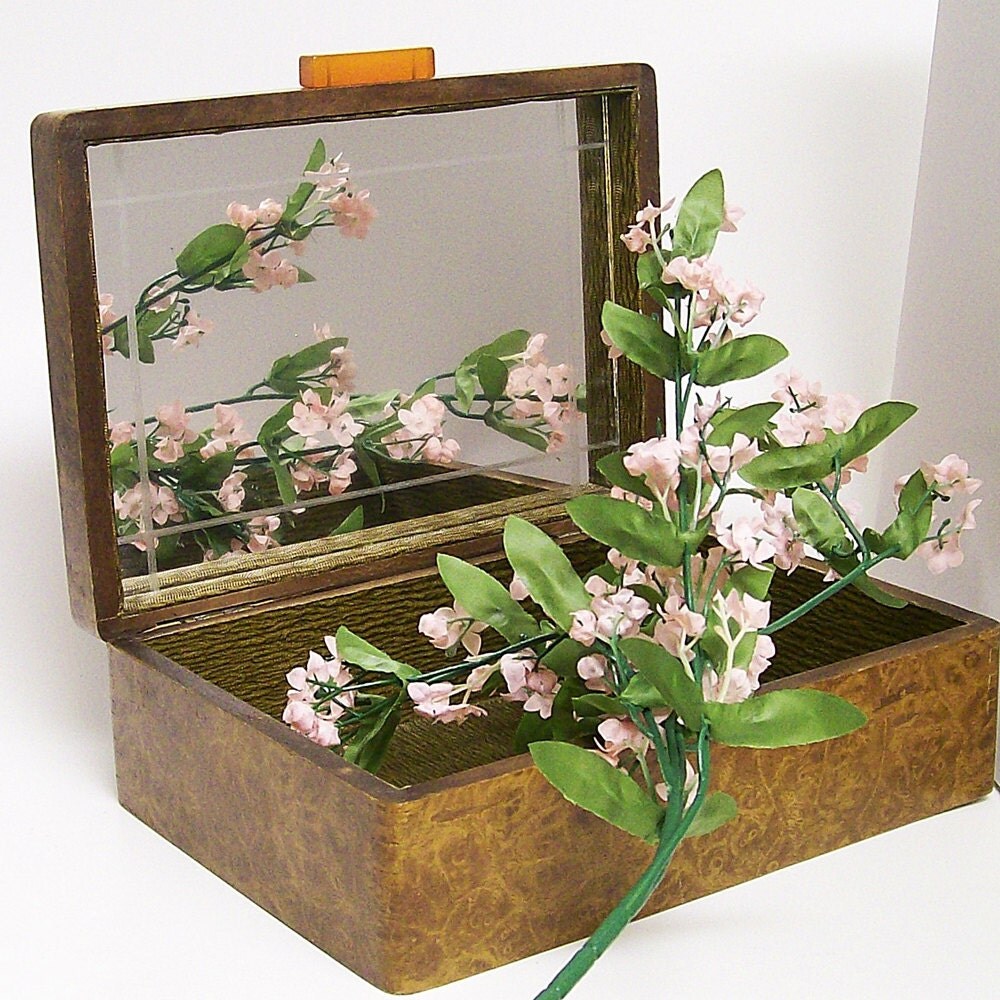 Jewelry Keepsake Box Wooden Bakelite Handle Mirror – Haute Juice