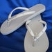 Ivory Flip Flops Starfish and Rhinestones Design Bridal Flip