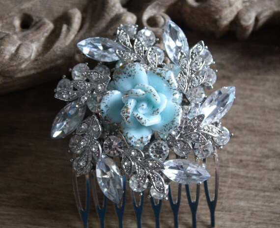 Blue Hair CombsBridal Hair CombsBridal by bridalwear on Etsy
