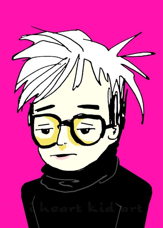 Lil' Andy Warhol Kid Pop Art Print by iheartkidart on Etsy