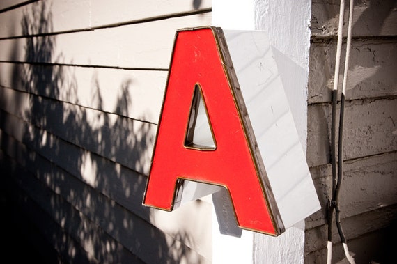 Small Vintage Metal Sign Letter Capital A by typos on Etsy