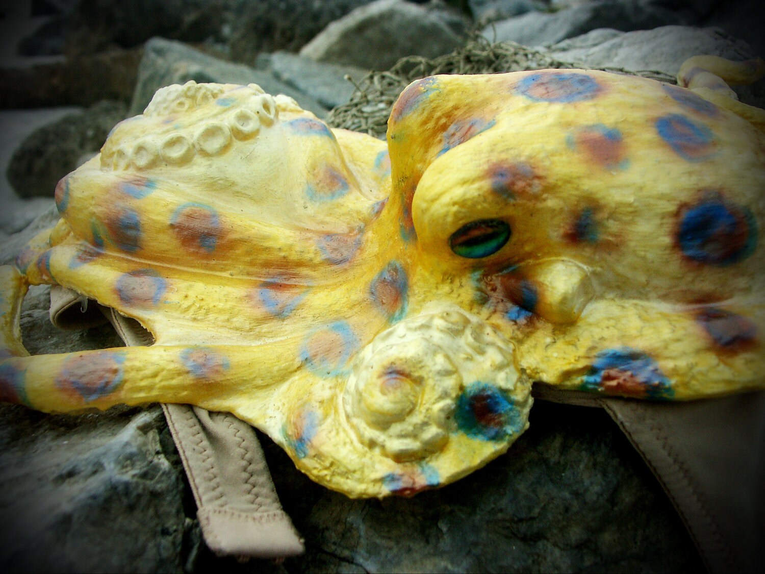 Blue Ringed silicone octopus top RESERVED FOR by MerBellaStudios