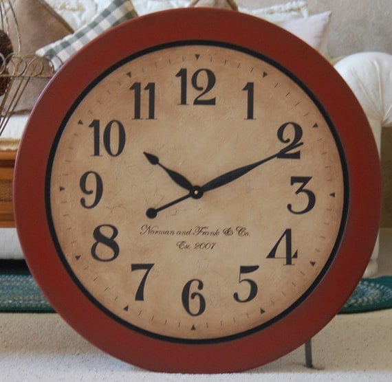 Large Wall Clock 30 inch Antique Style Gallery Rustic Tuscan
