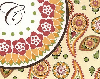 Paisley note cards | Etsy