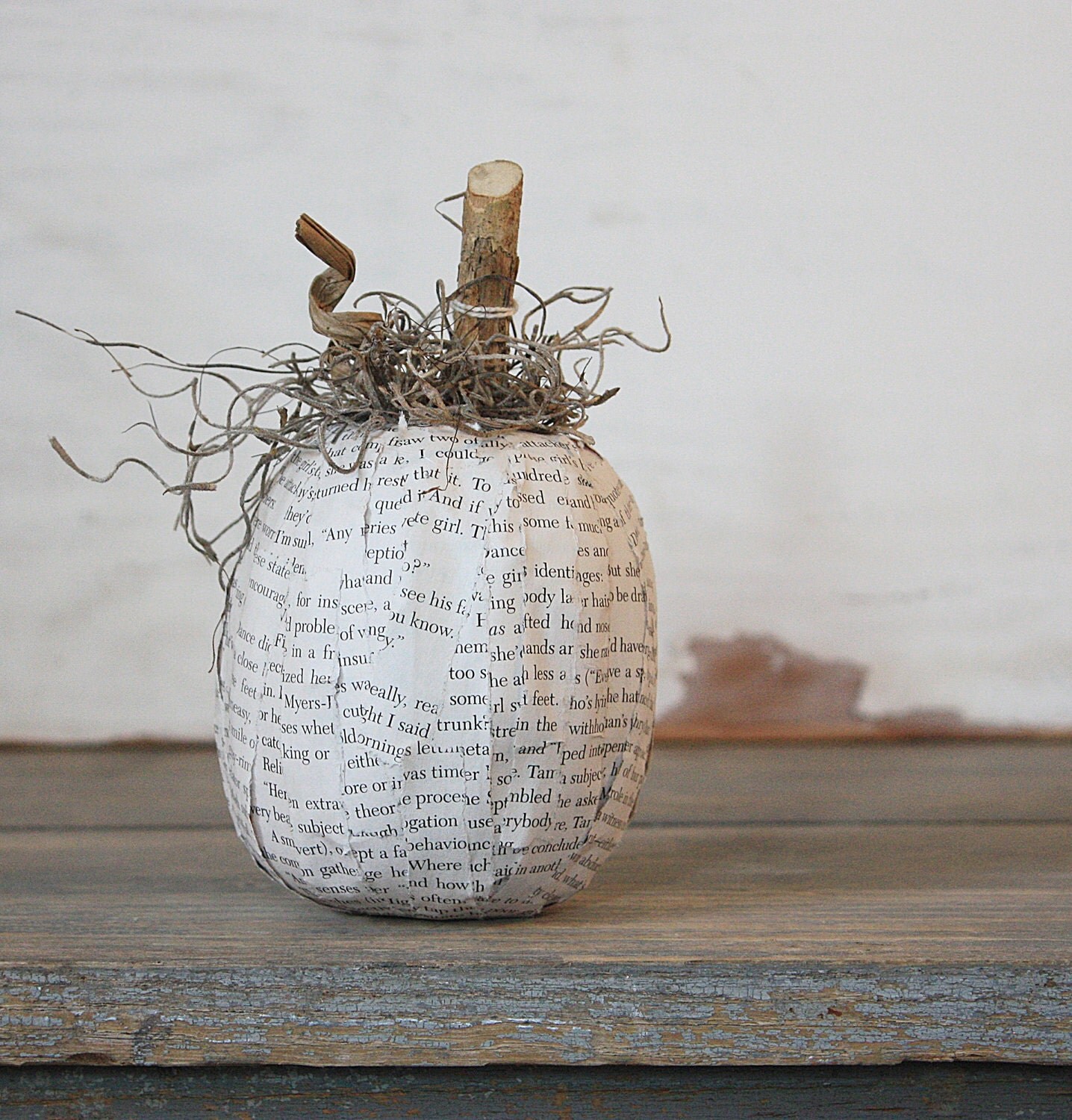 Rustic Autumn Paper Mache Pumpkin