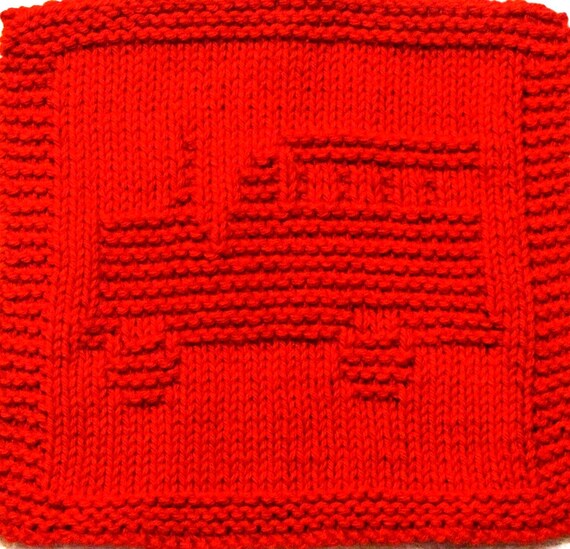 Large Knitting Cloth Pattern FIRE TRUCK PDF