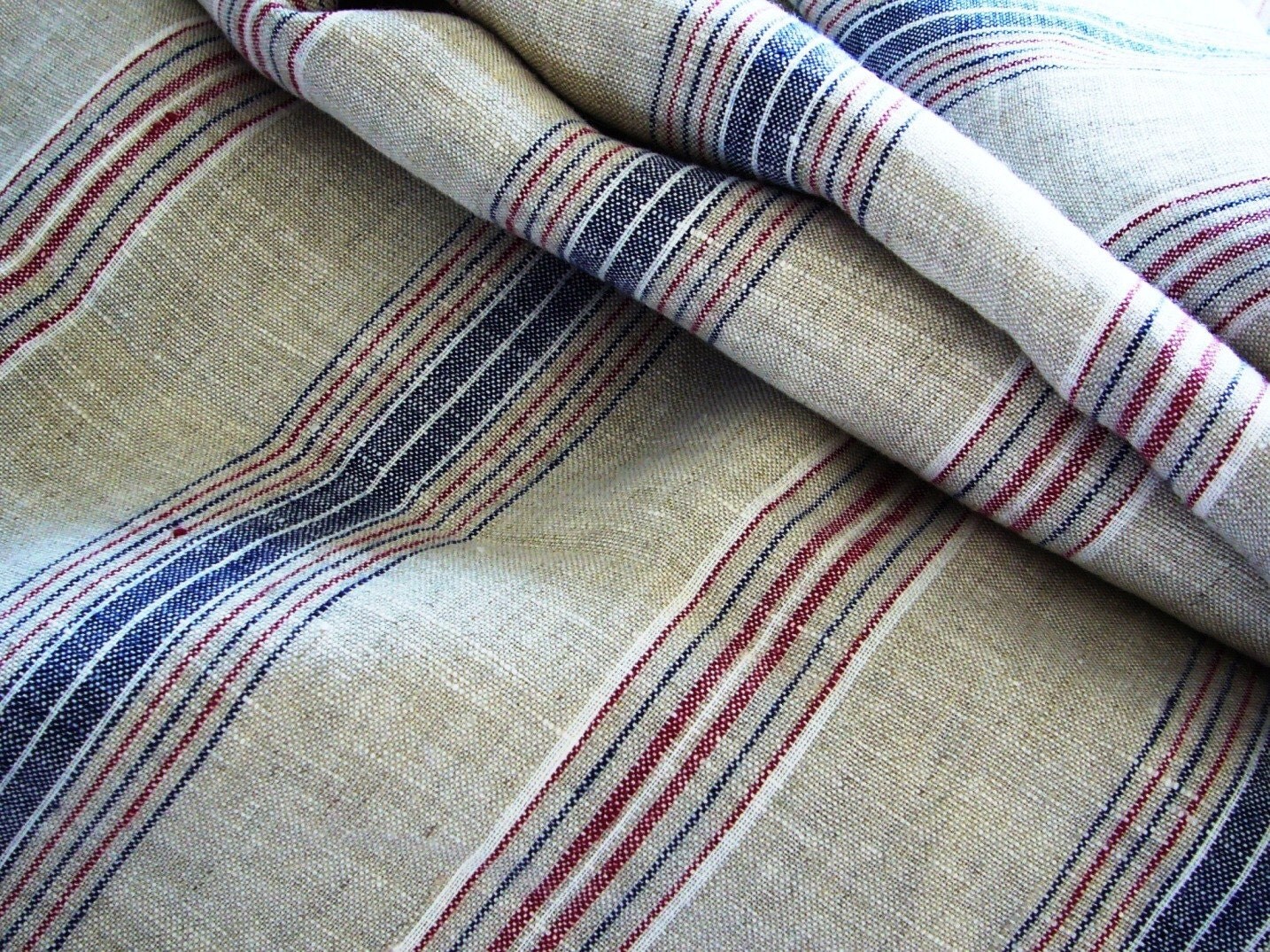 Linen Fabric French Style Striped Riviera Reserved Linen Fabric French Style Striped Riviera Reserved