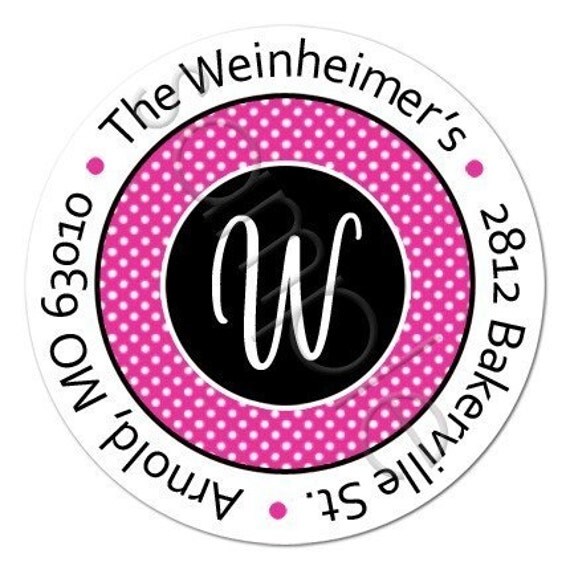 Polka Dot Address Label Personalized Stickers Choose By PartyINK