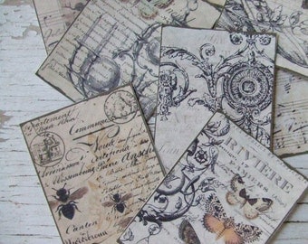 Items similar to Small notecards - mini notecards - shabby chic ...