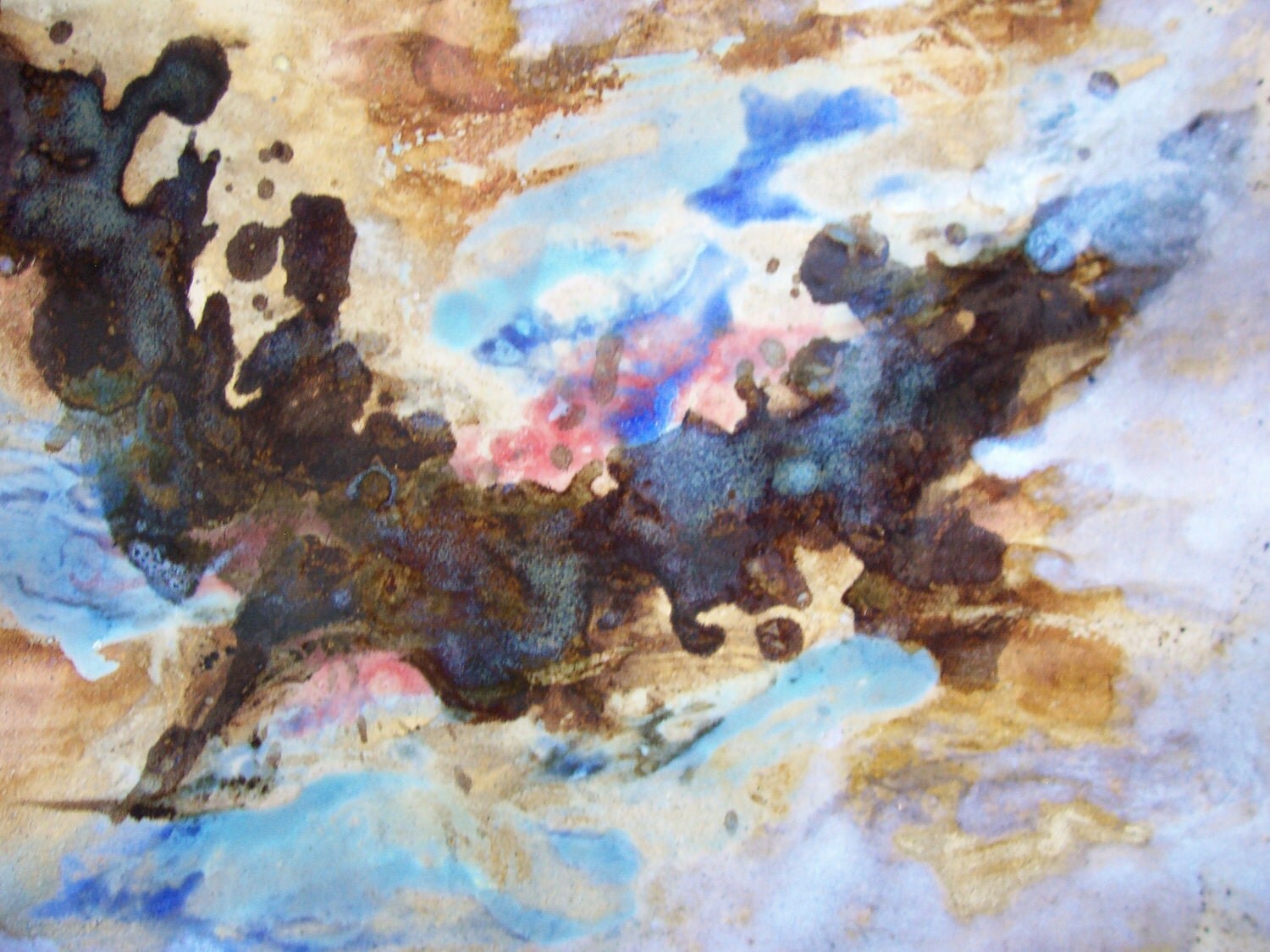 Abstract Ceramic Centerpiece Art Tray Free Form Multicolor