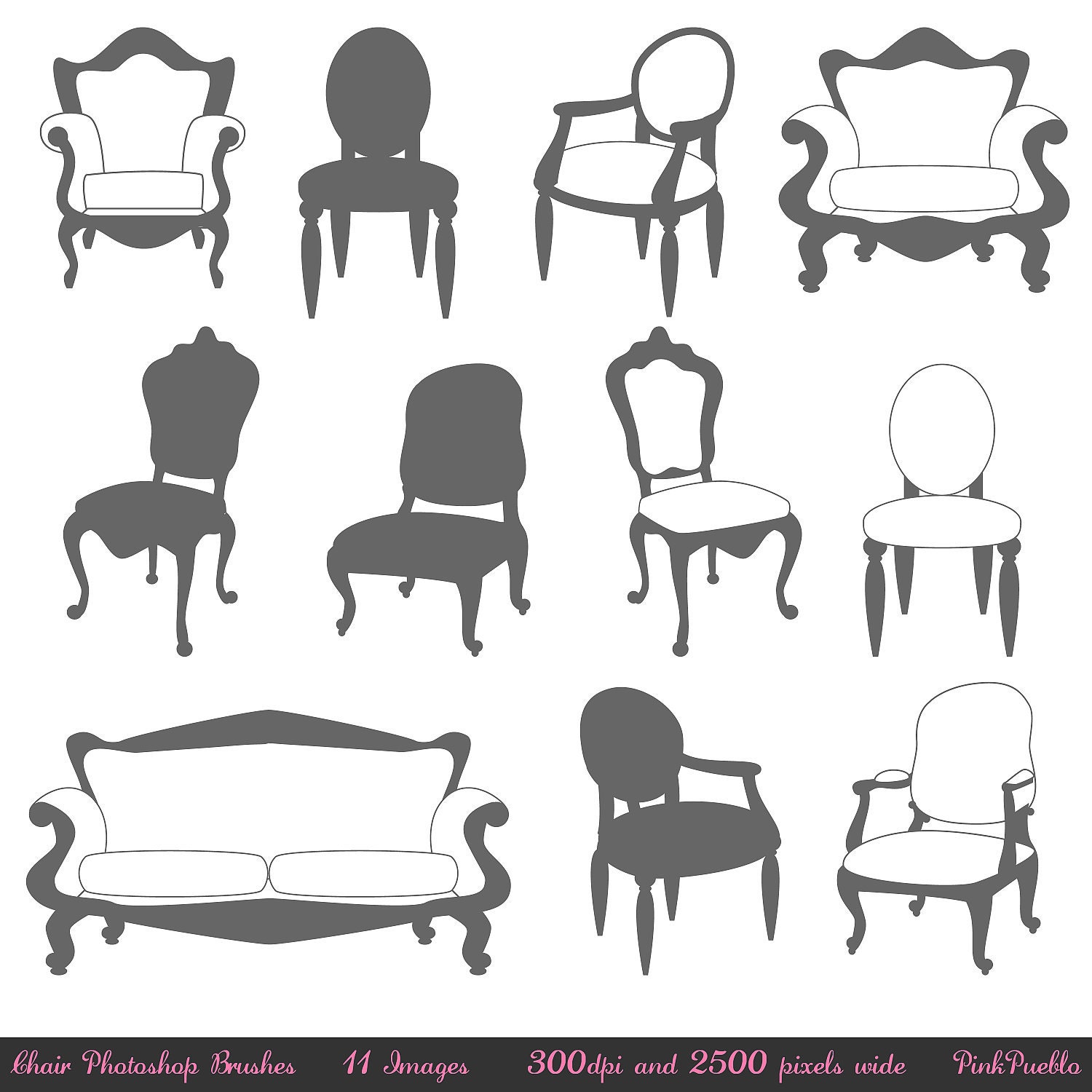 Chair Photoshop Brushes Furniture Photoshop Brushes by PinkPueblo