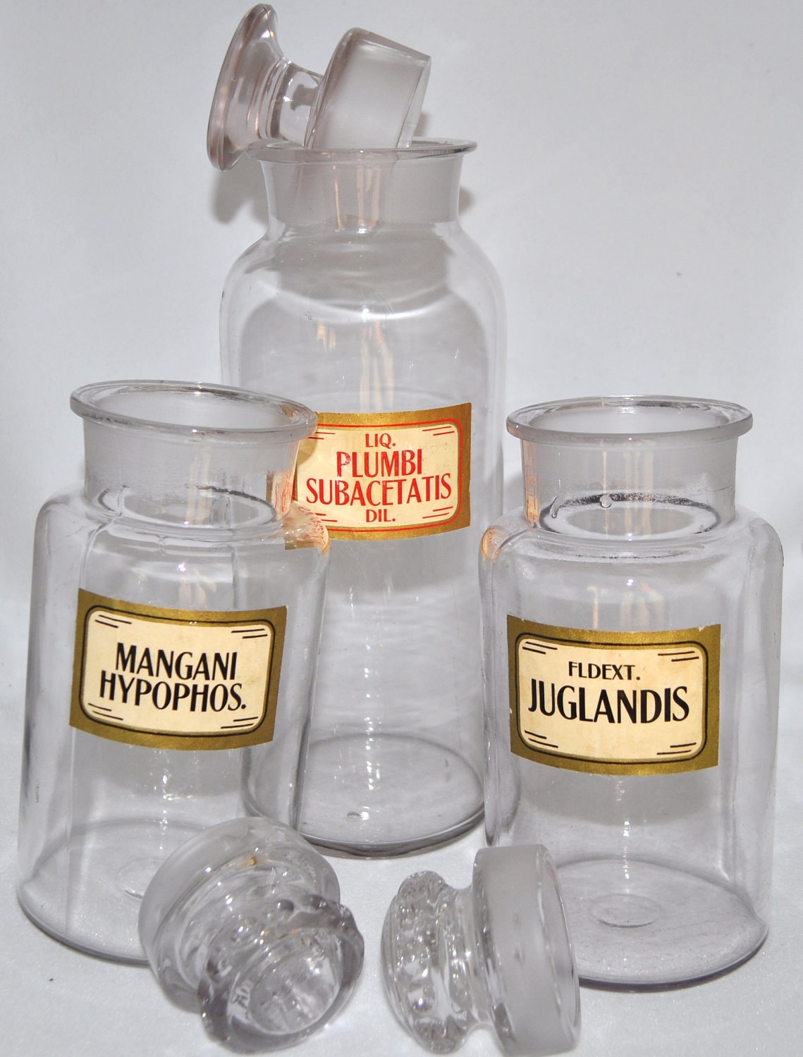 Antique Apothecary Jars Set of 3 Reserved for cevans9433 Antique Apothecary Jars Set of 3 Reserved for cevans9433
