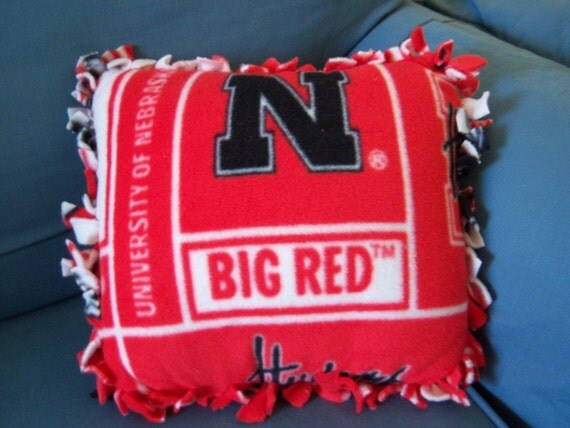 Go Big Red Nebraska Cornhuskers 12x12 fleece tied pillow Go Big Red Nebraska Cornhuskers 12x12 fleece tied pillow